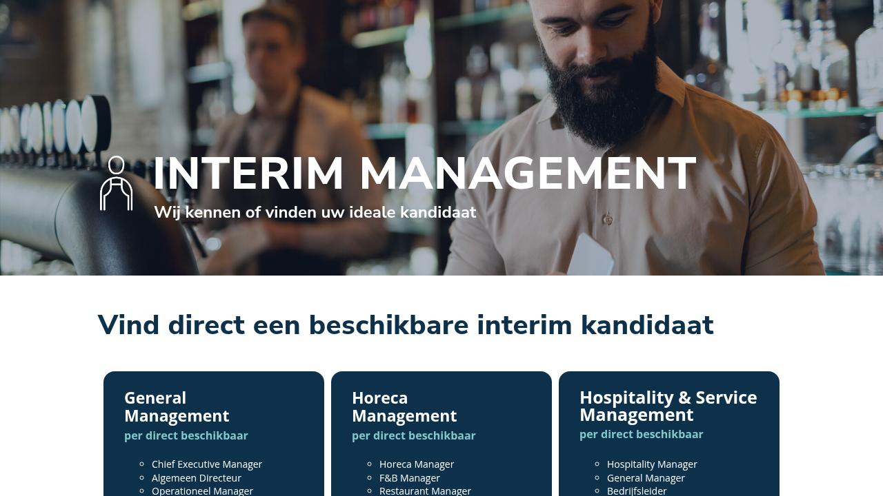 Homepage Interim - Horeca management