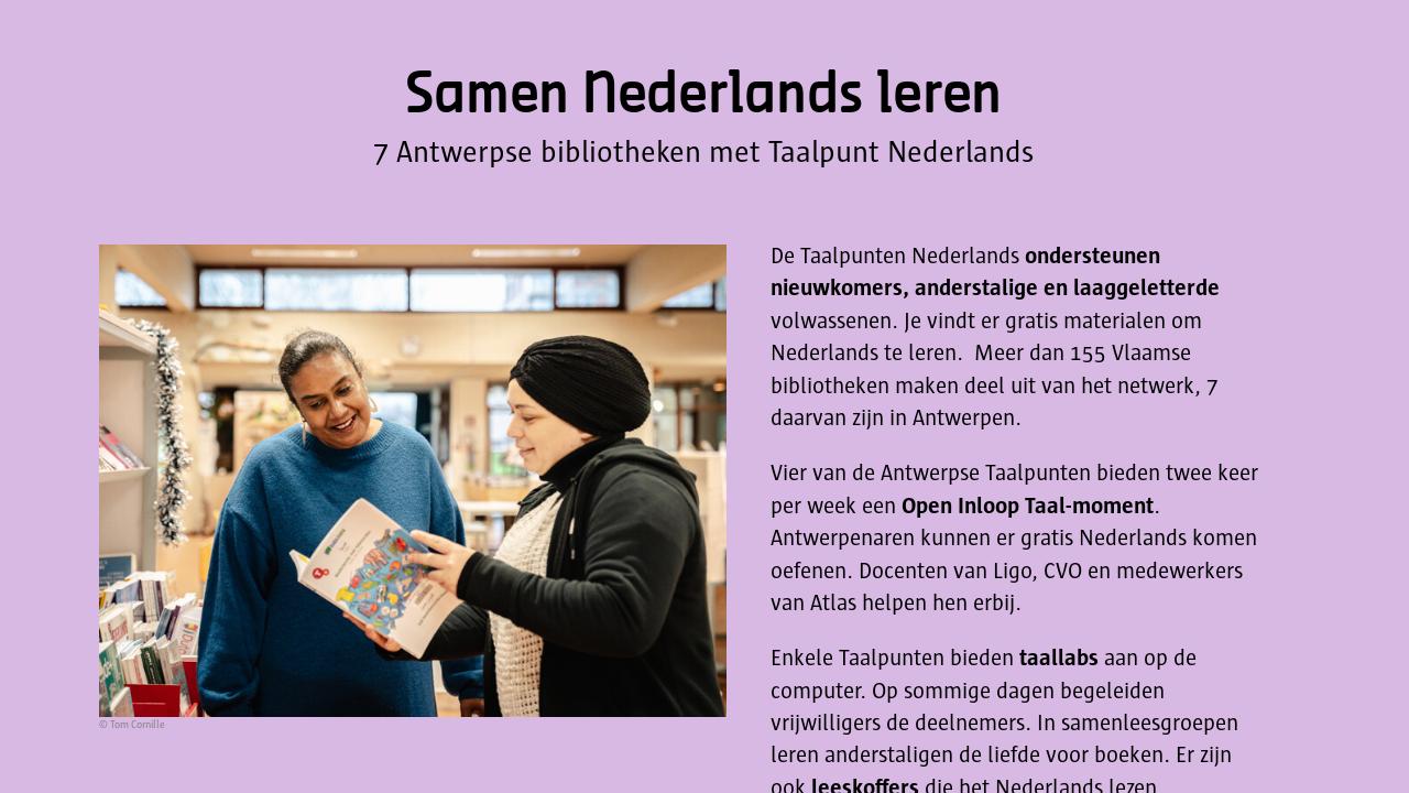 Samen Nederlands leren - Cultuur stad Antwerpen
