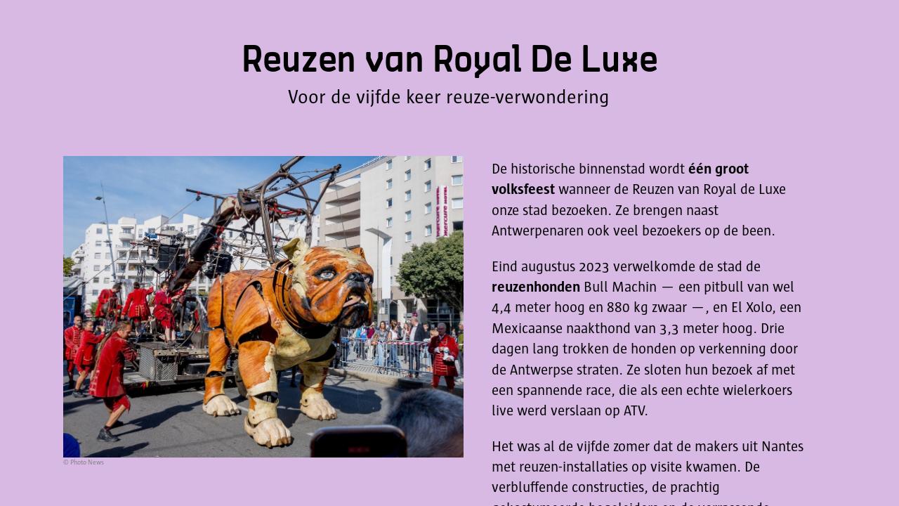 Reuzen van Royal De Luxe - Cultuur stad Antwerpen