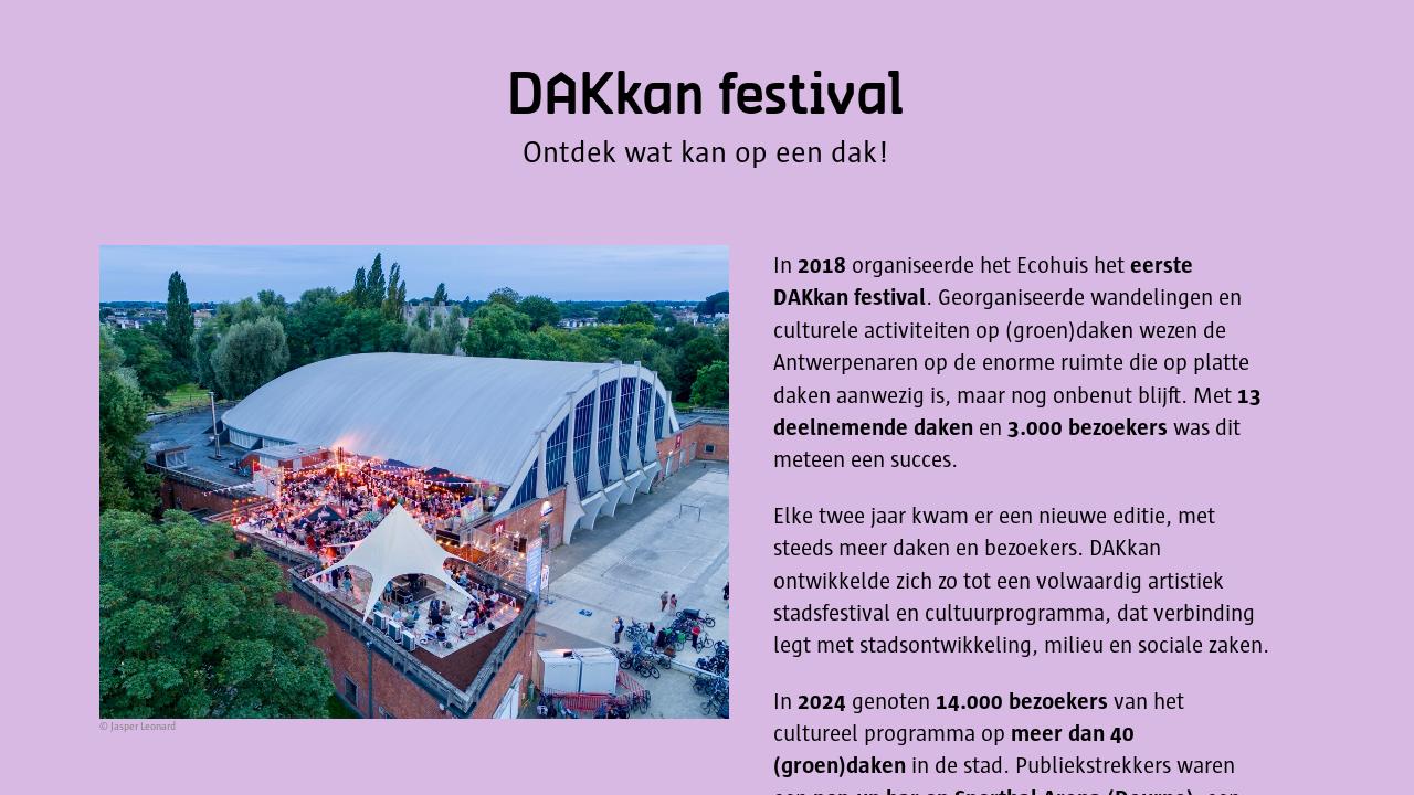 DAKkan festival - Cultuur stad Antwerpen