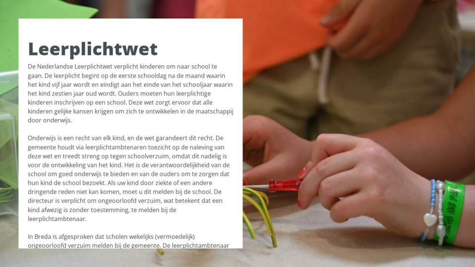 7.1 Leerplichtwet - NBS De Hoogakker Schoolgids