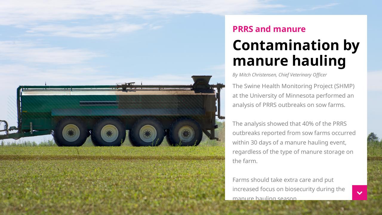Manure handling - reduce PRRS risk - Topigs Norsvin Online magazine ...