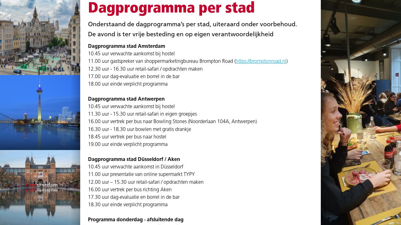 Dagprogramma per stad - Tour de formule 2022 - ORM