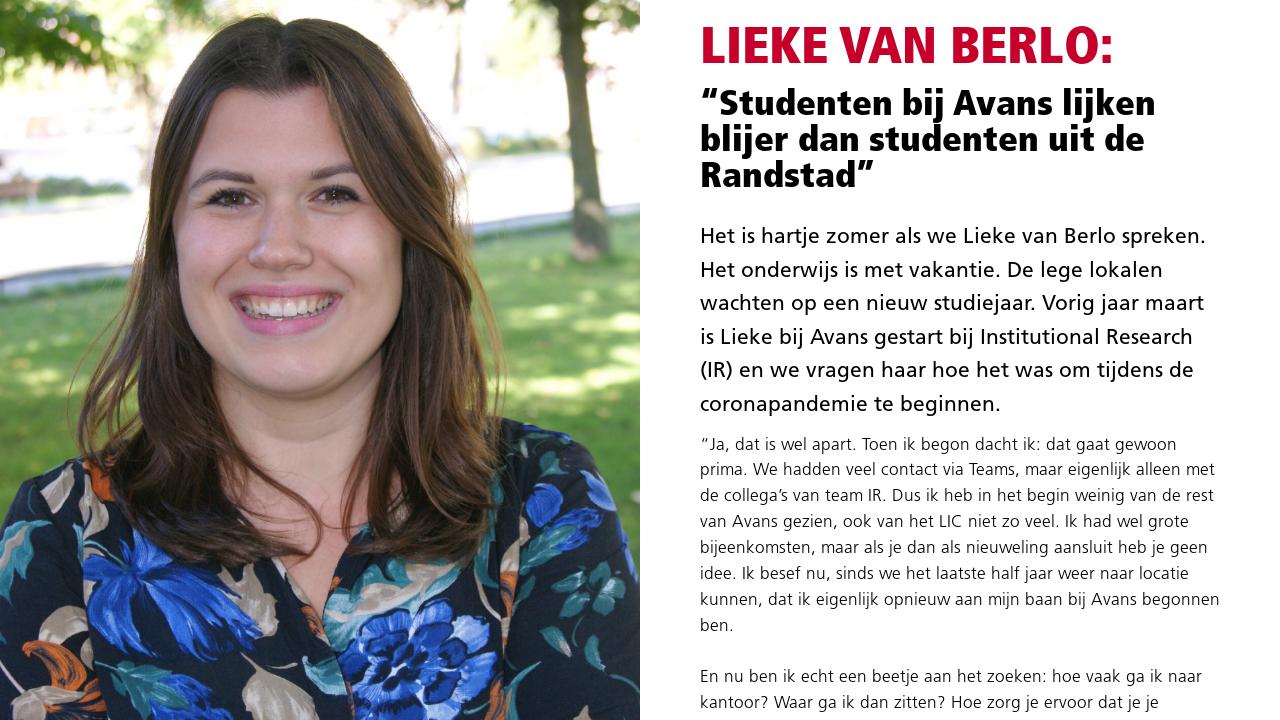 Lieke van Berlo over Institutional Research - Kennis maken bij Avans