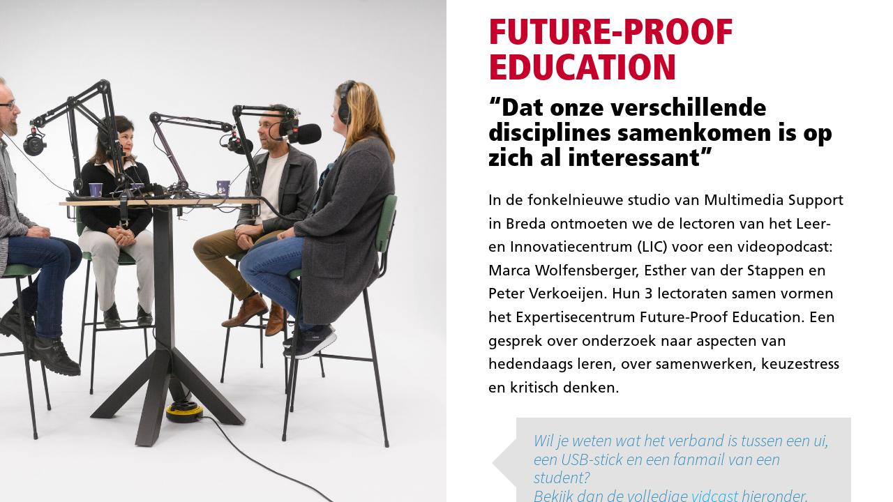 Expertisecentrum Future Proof Education - Kennis maken bij Avans