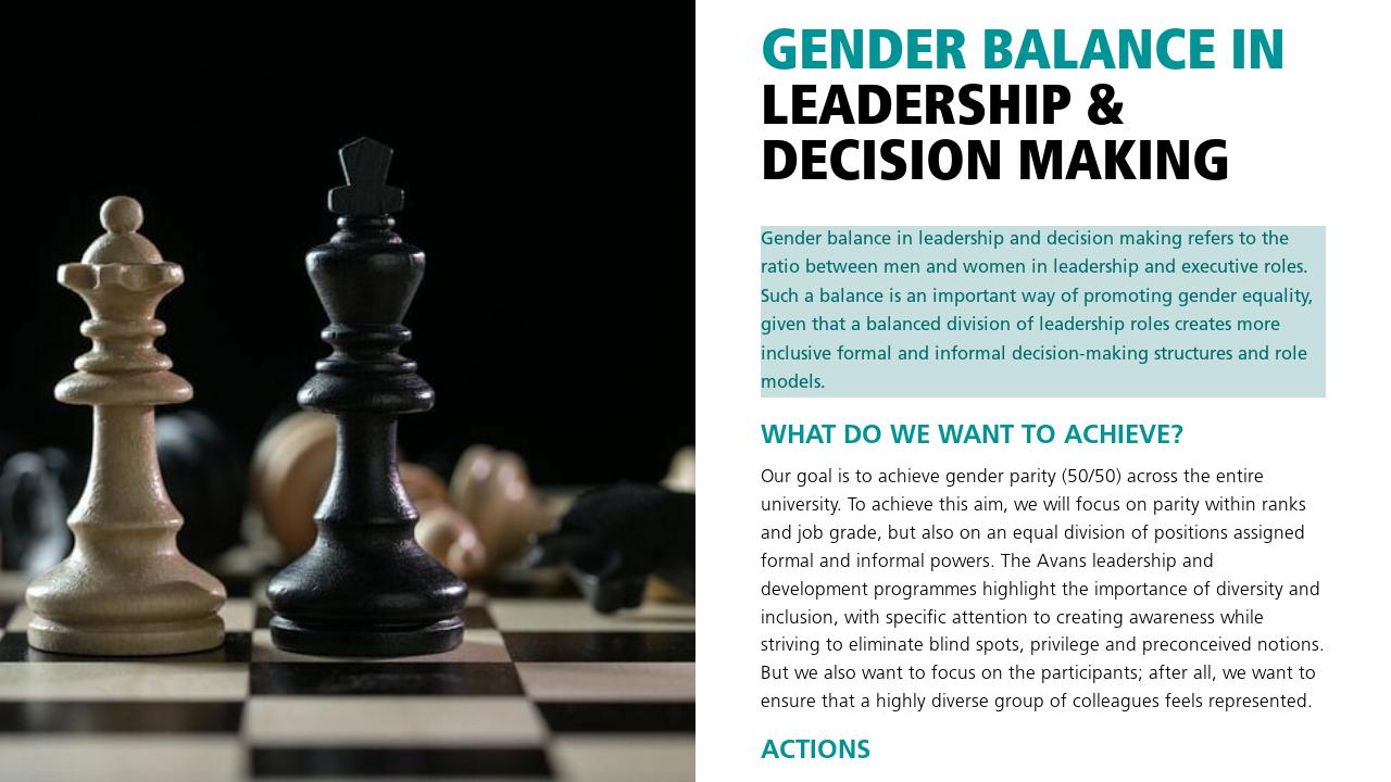 Gender balance in leadership and decision making - Gender Equality Plan ...