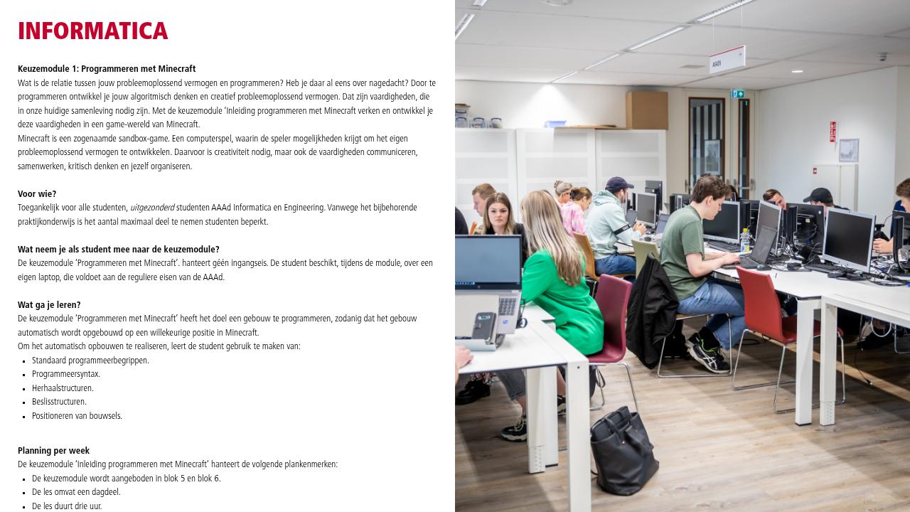 Informatica - Keuzemodules AAAd - ppt