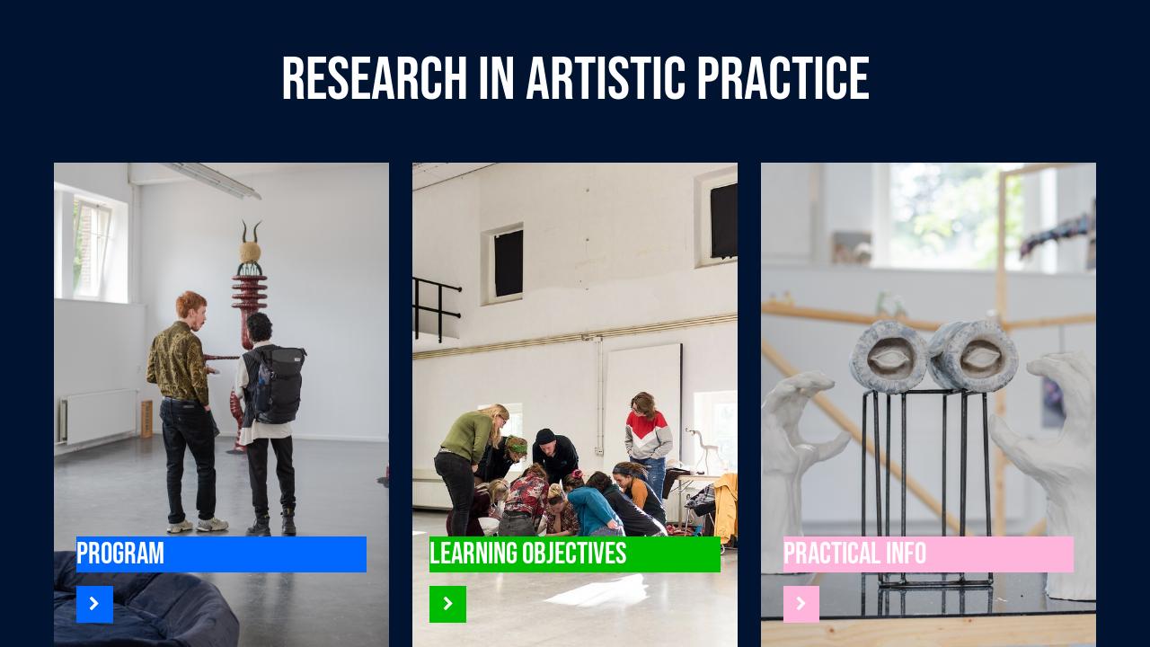 Research in Artistic Practice - Avans Creative Innovation Minors 24-25