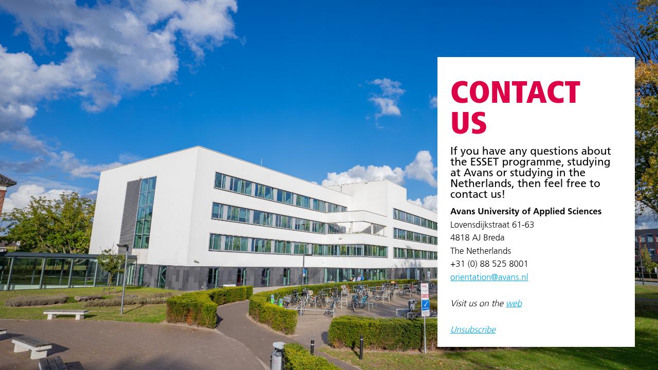 CONTACT US - Avans University - Environmental Science [edition 3]