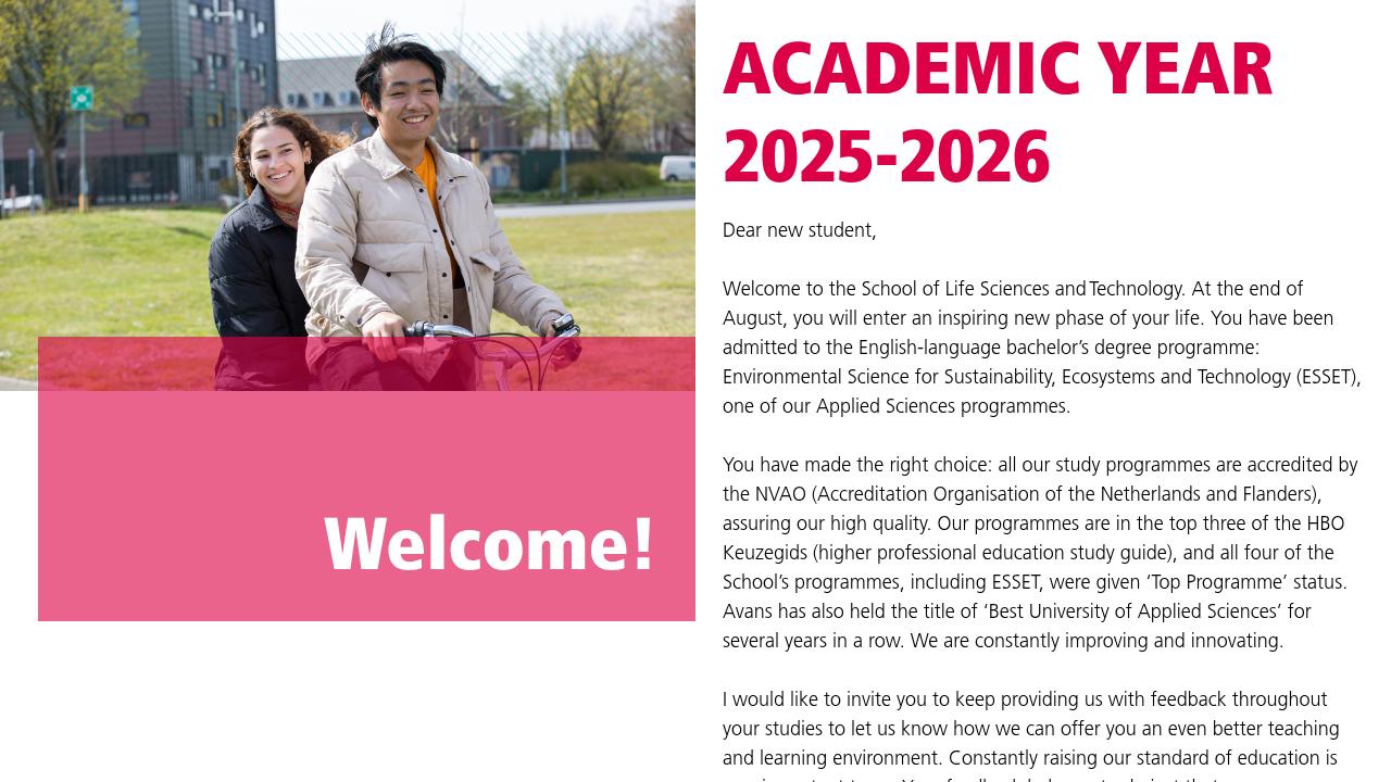 WELCOME - Environmental Science for Sustainability and Ecosystems ...