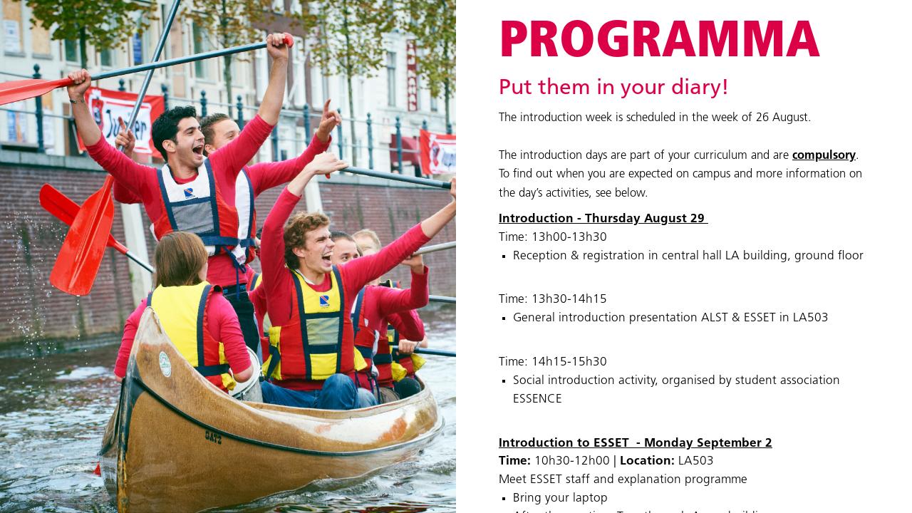 PROGRAMMA - ZOMERBERICHT ESSET 24/25