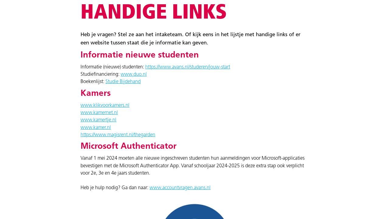 HANDIGE LINKS - ZOMERBERICHT ESSET 24/25