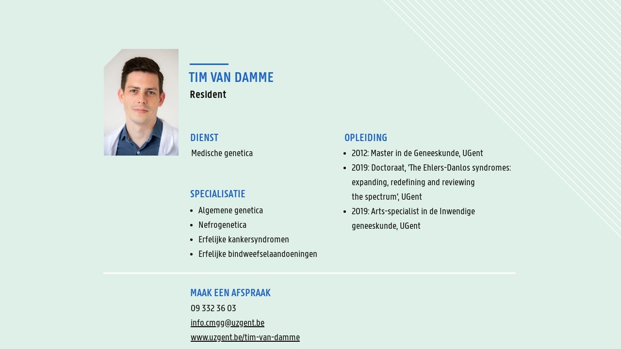 Tim Van Damme - Nieuwe-artsen stafleden, januari – juni 2021