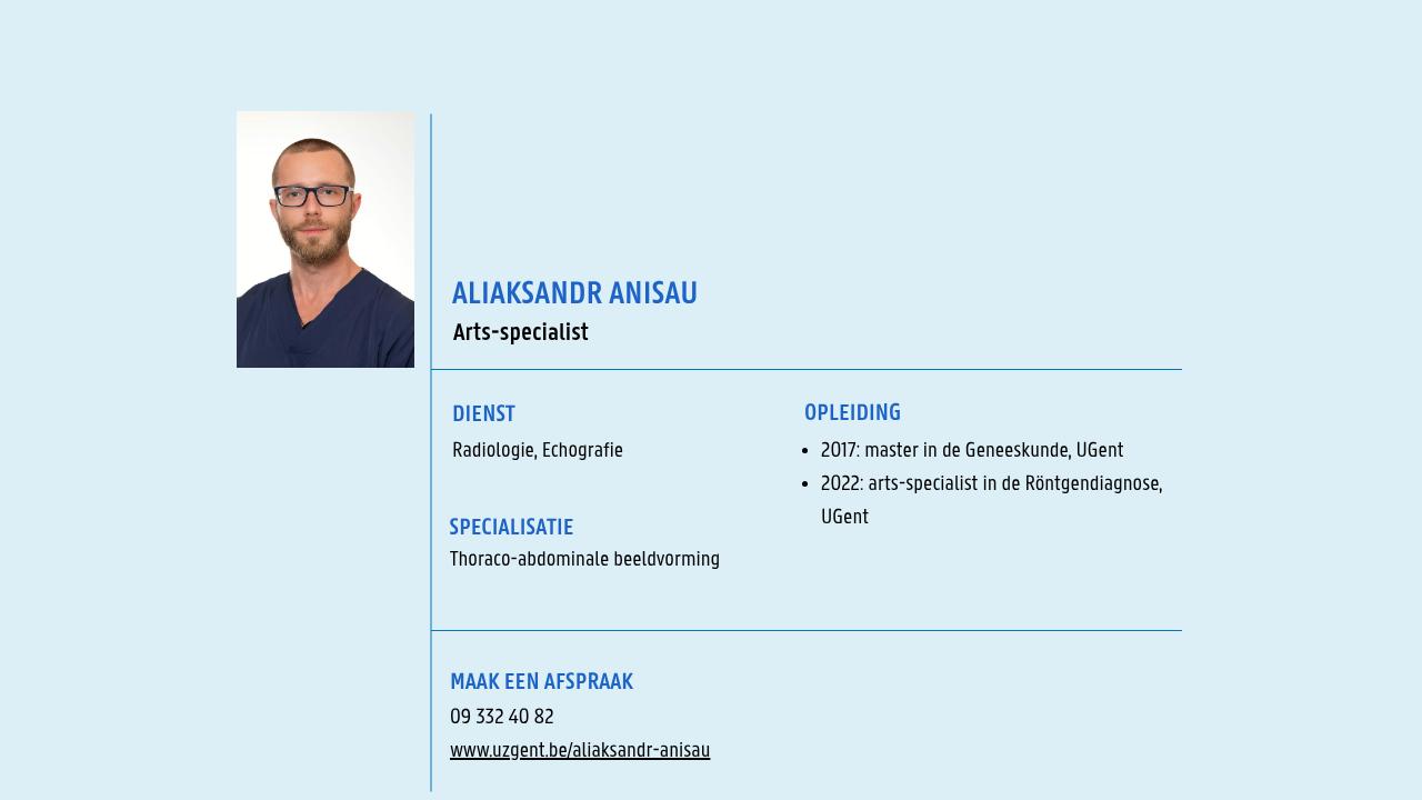 Aliaksandr Anisau - Nieuwe-artsen stafleden, januari – juni 2025