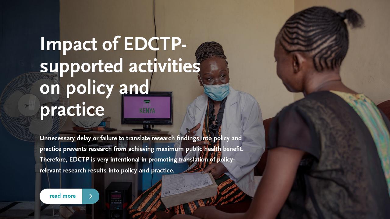 Impact of EDCTP-supported activities on policy and practice - eMagazine ...