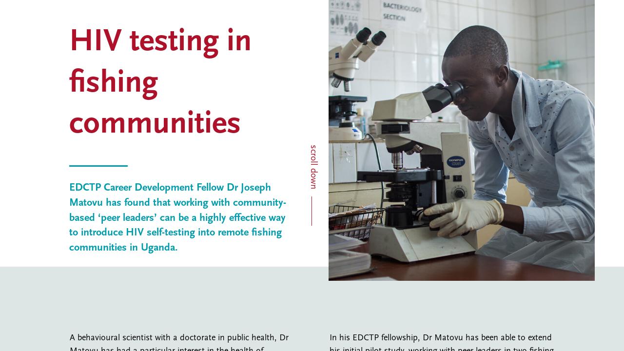 HIV testing in fishing communities - EDCTP Annual Report 2023