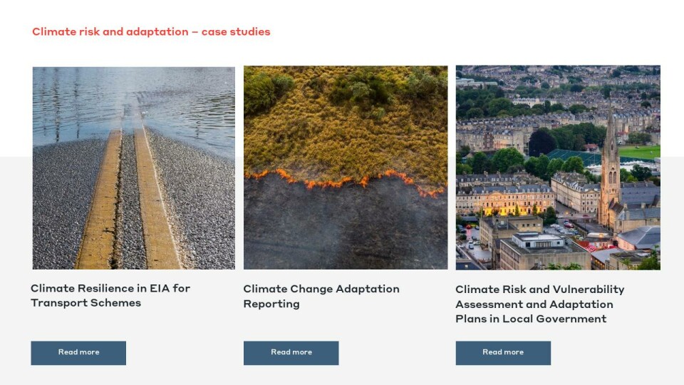 Climate risk and adaptation – case studies - Climate Risk - Service Page