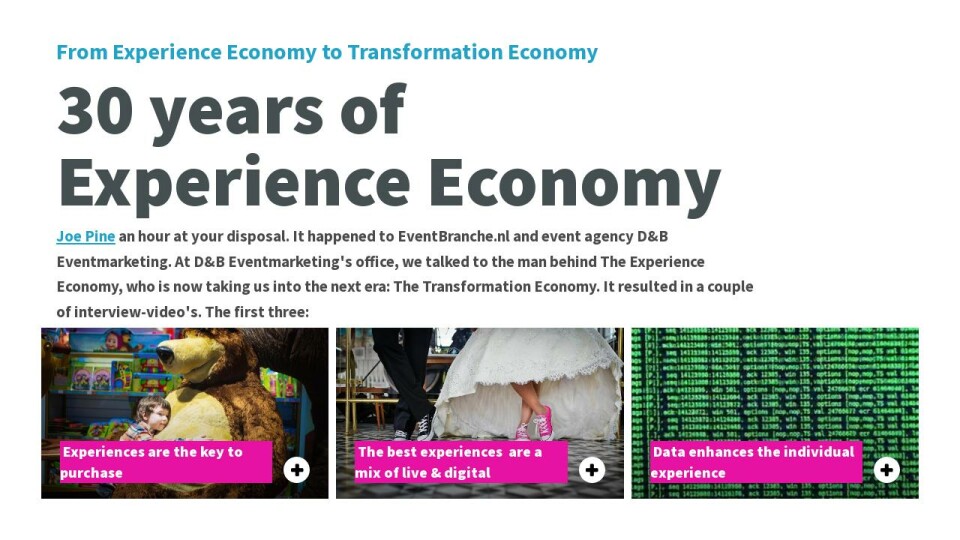 experience economy - joe pine
