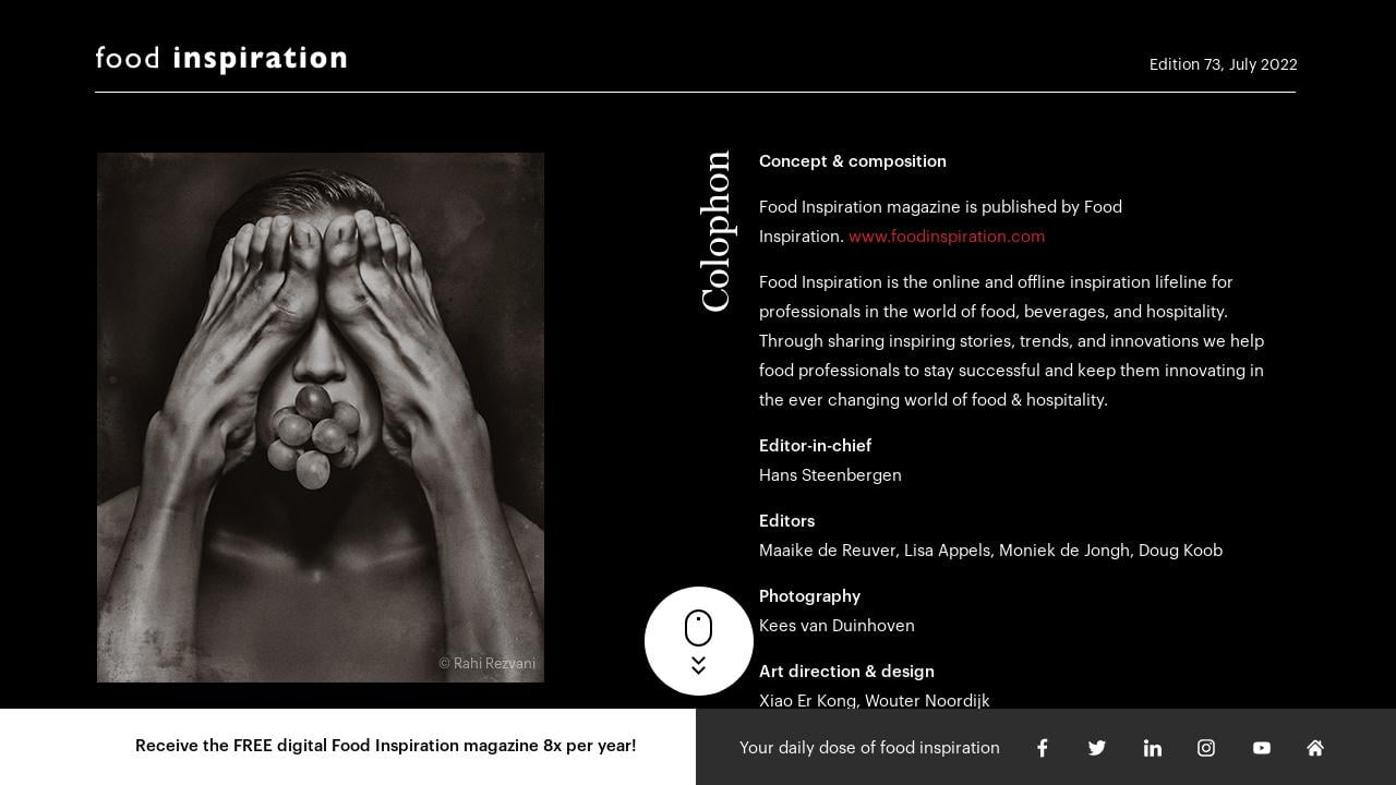 Colophon - Gastronomy, theater and science served on one plate