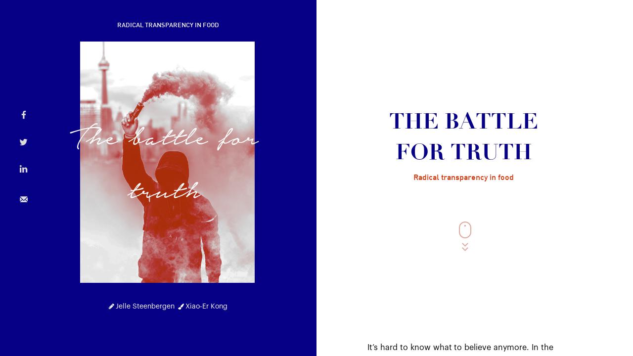 Opinion - The Battle for Truth - Food Inspiration magazine ...