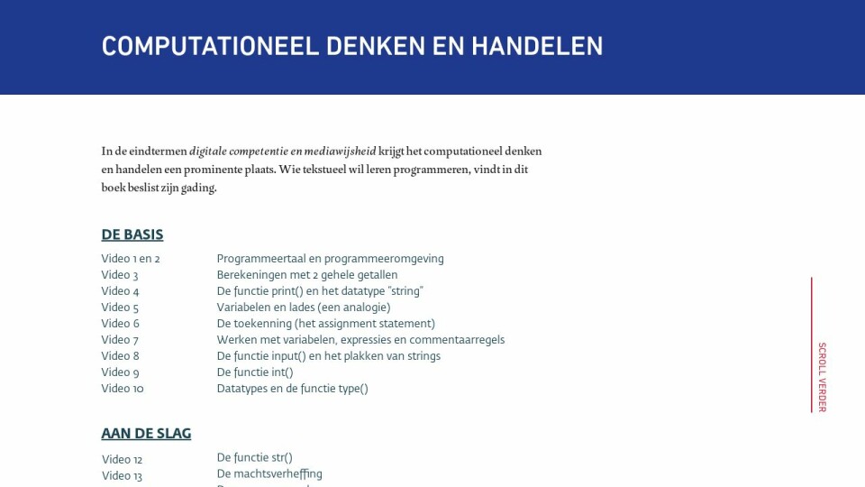 Computationeel denken en handelen - Programmeren met Python 2022 Computationeel denken en handelen - Programmeren met Python 2022