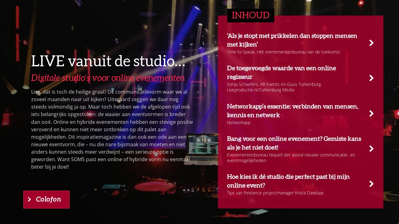 Over dit magazine - LIVE vanuit de studio