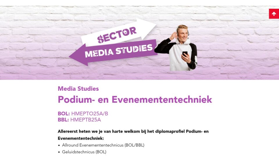 Media - Podium- en Evenemententechniek - Welkom bij MBO college Hilversum