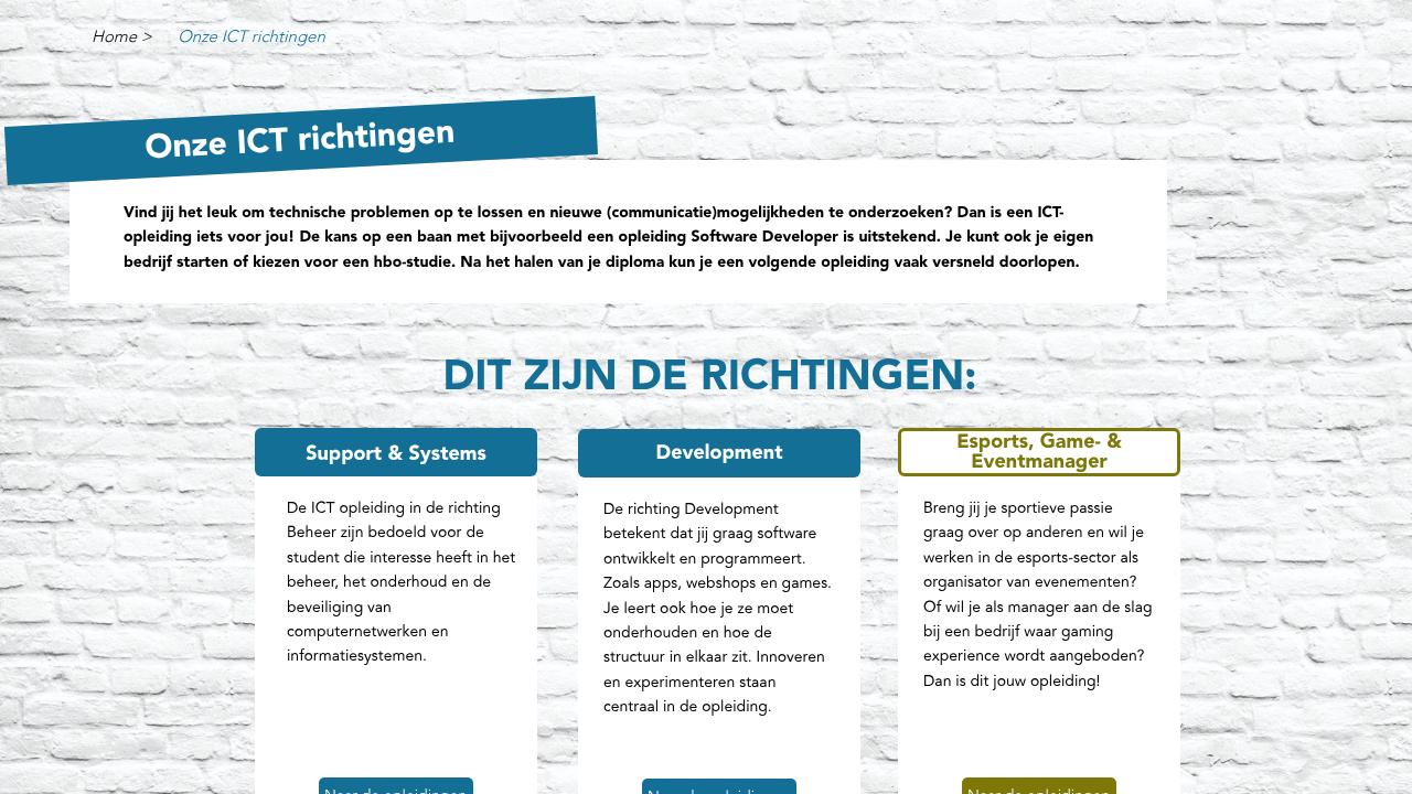 Onze ICT richtingen - Sectorfolder ICT