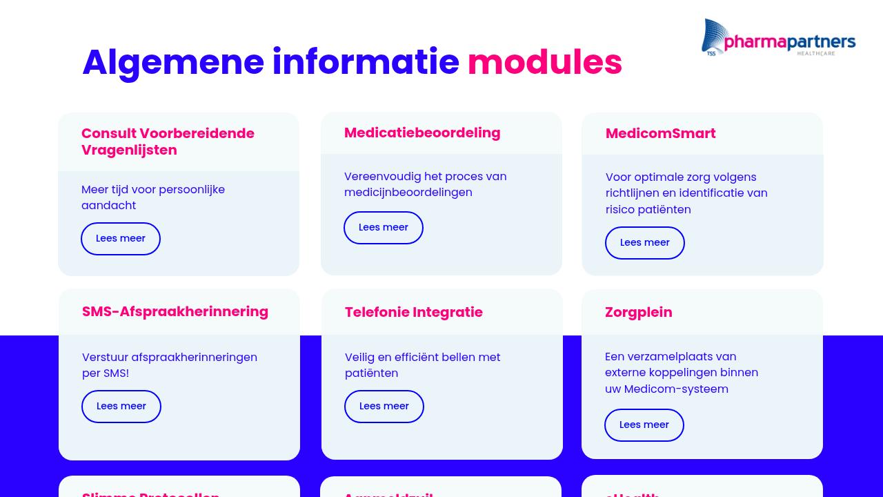 Dashboard - Algemene informatie modules