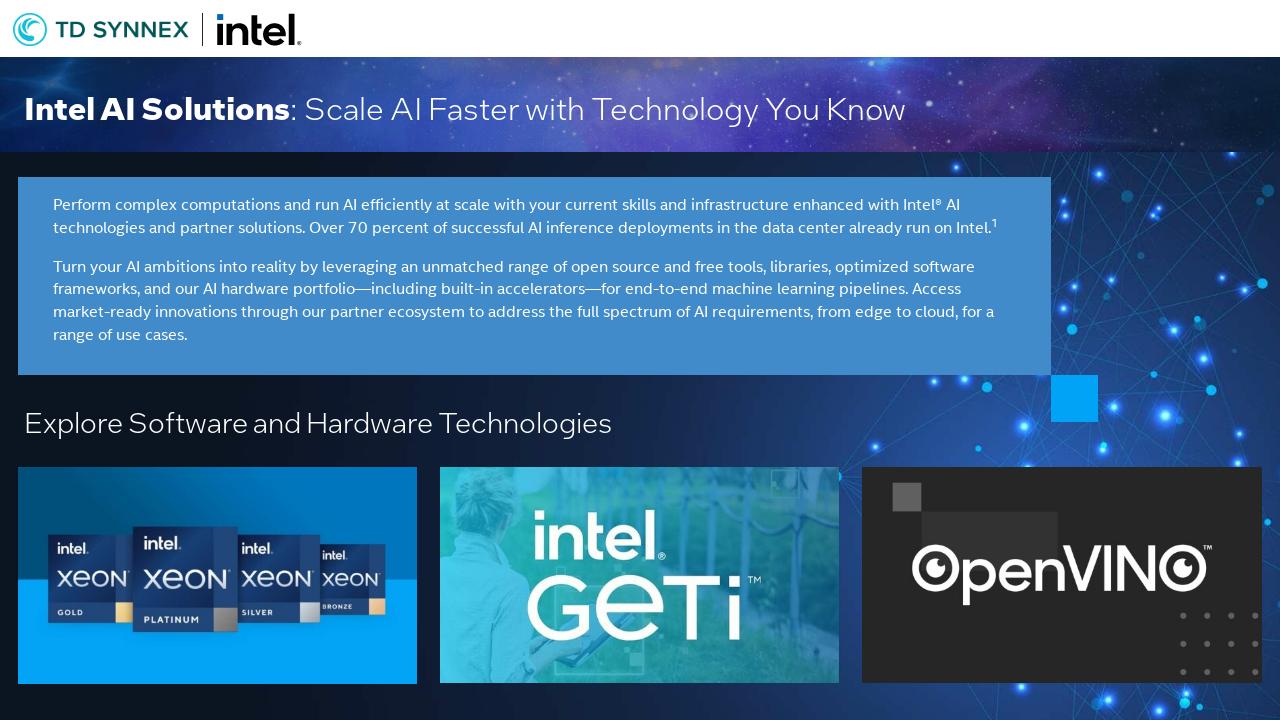 Intel AI Solutions - Intel Solutions in the AI Ecosystem