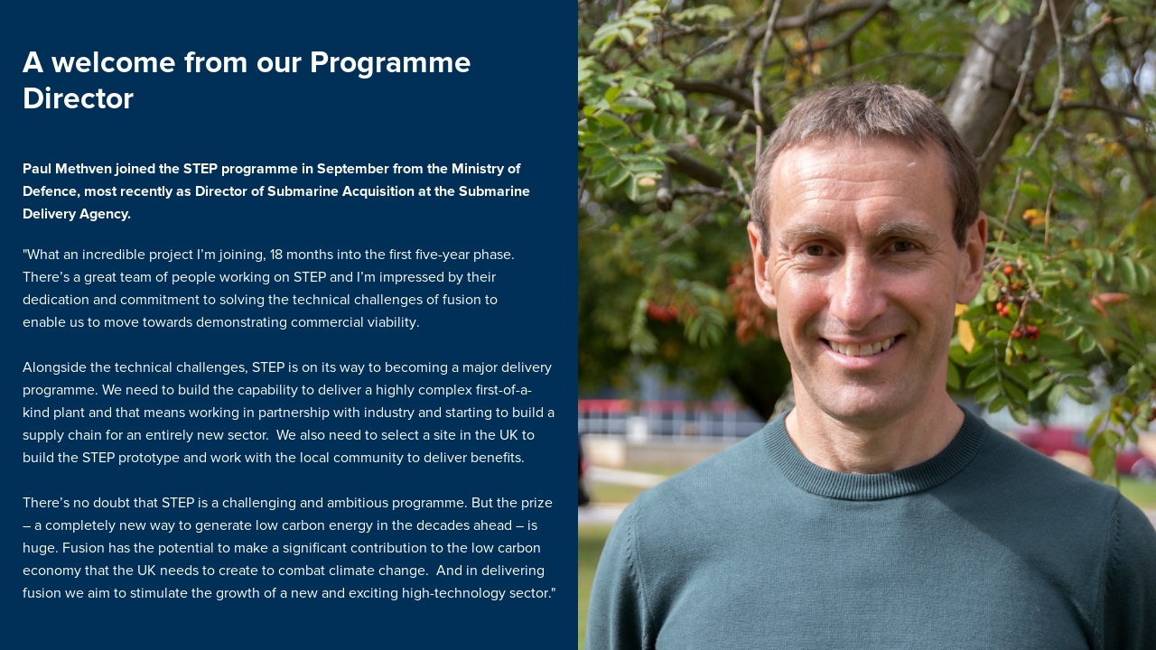 A welcome from our Programme Director - STEP Forward