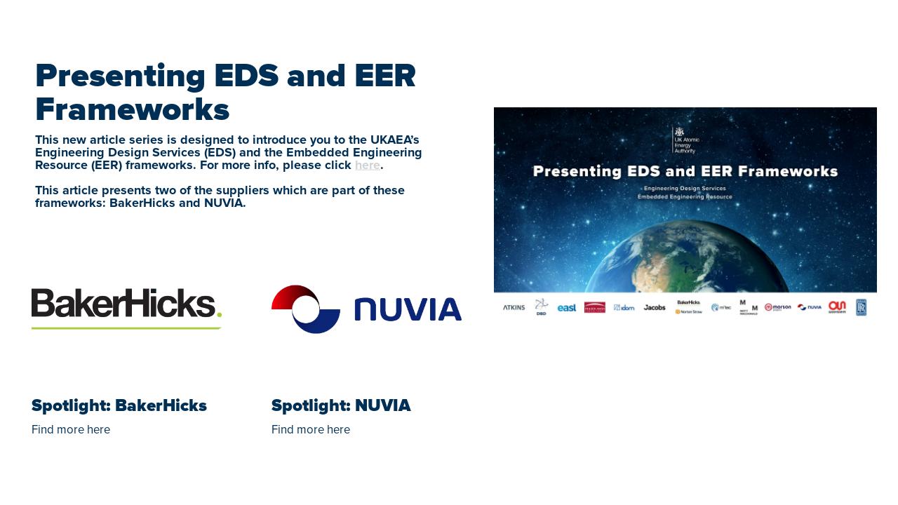 Presenting EDS and EER Frameworks - BakerHicks and NUVIA - UKAEA's ...