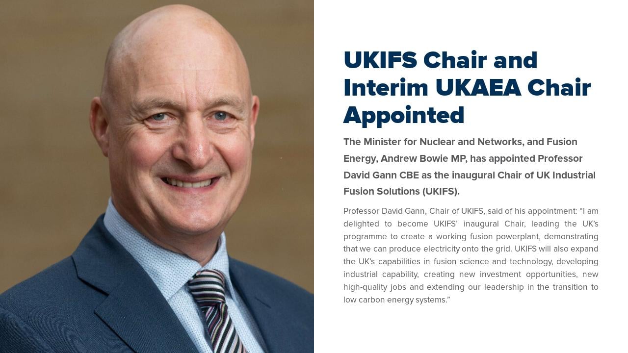 UKIFS Chair and Interim UKAEA Chair - UKAEA September 2023 Newsletter