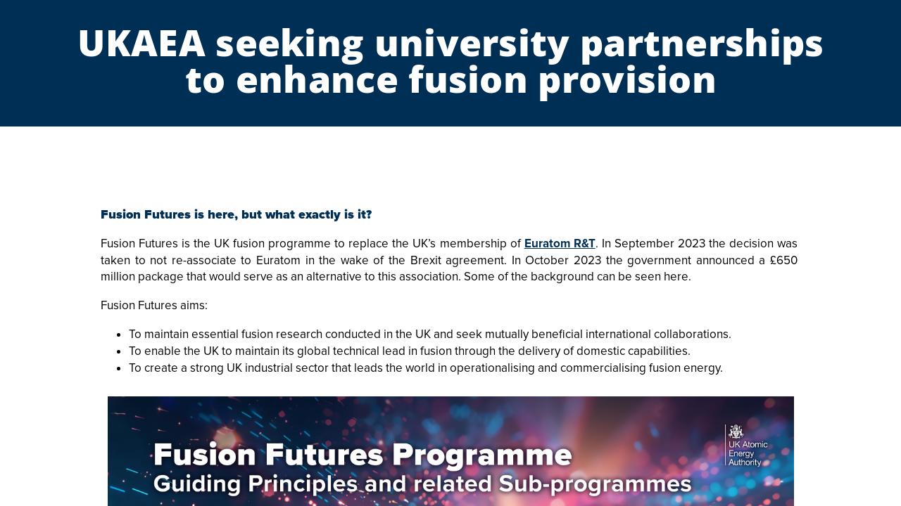 seeking university partnerships - UKAEA Newsletter Edition 11