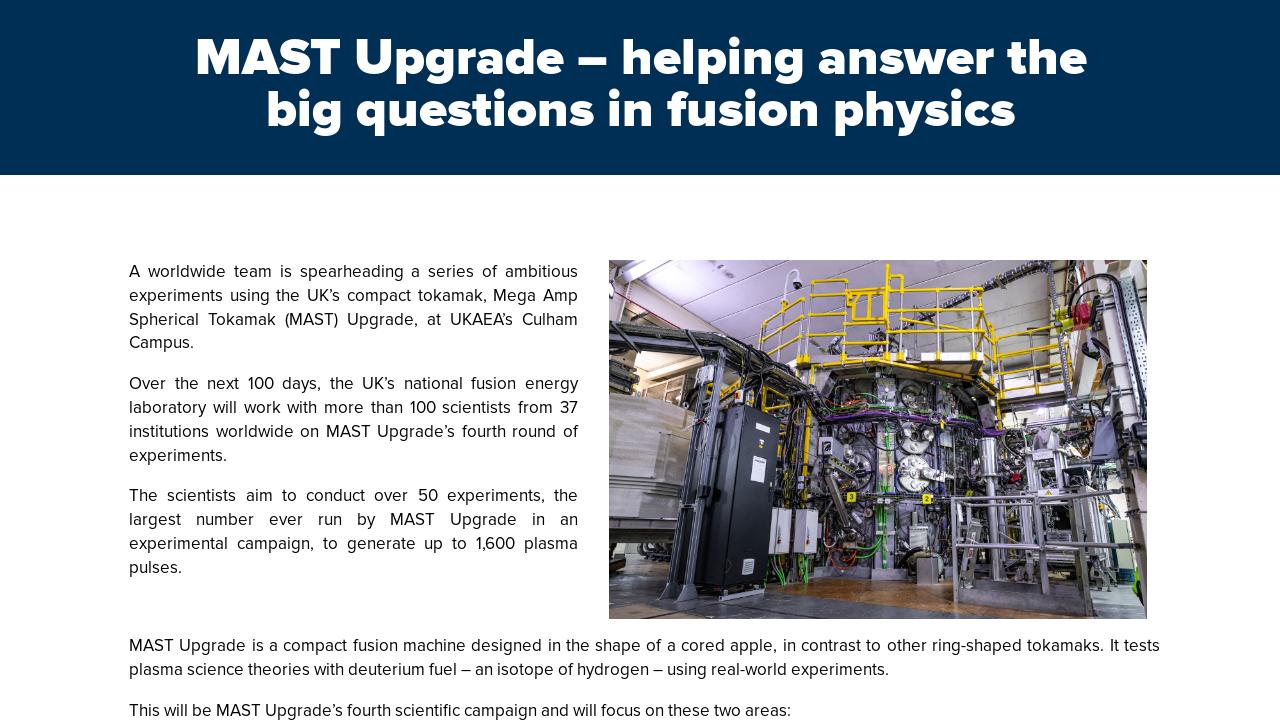 Mast-Upgrade - UKAEA Newsletter edition 12 - October 2024