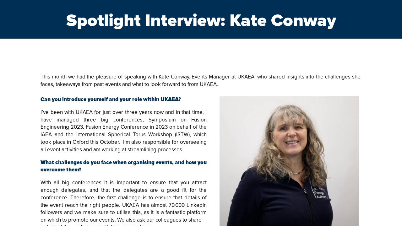 Spotlight Interview: Kate Conway - UKAEA Newsletter Edition 13