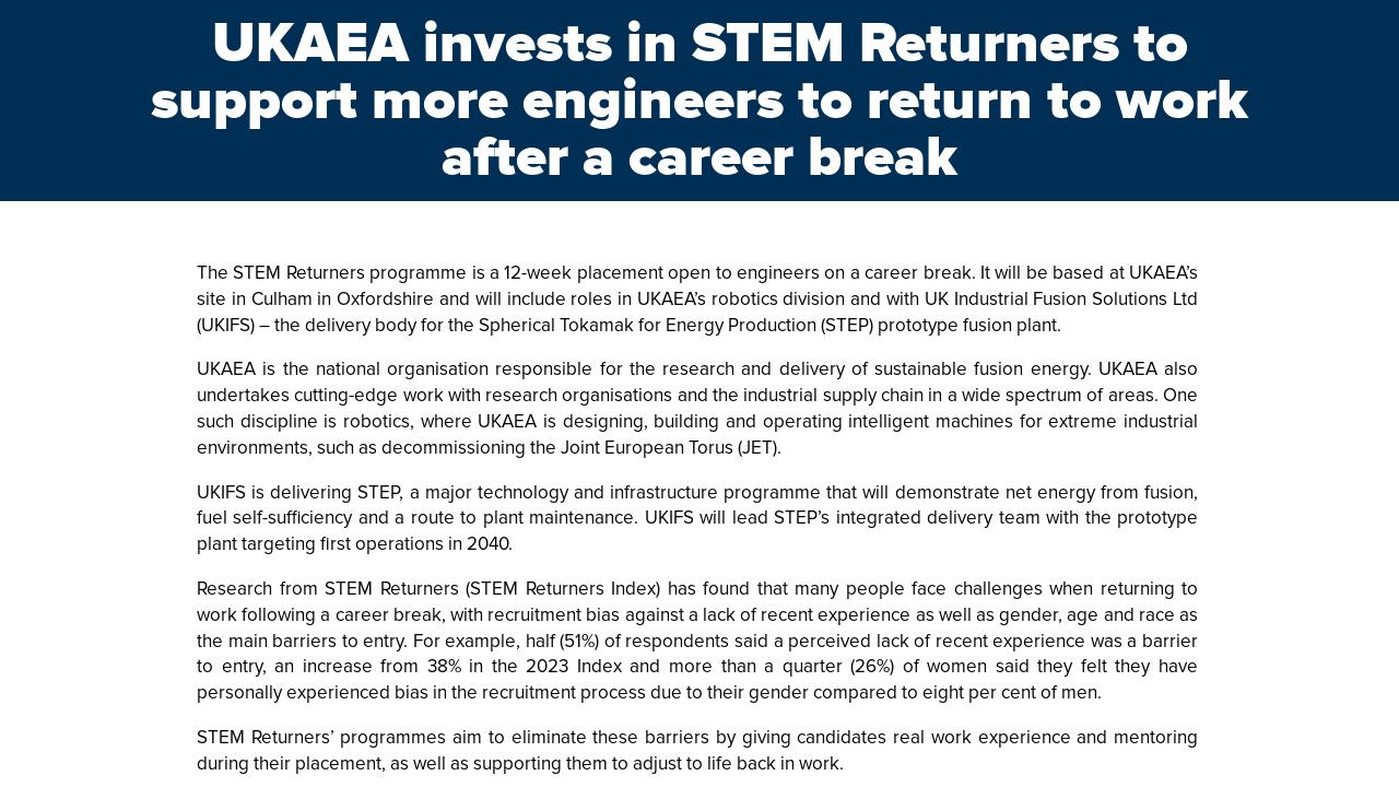 STEM Returners - UKAEA Newsletter Edition 15