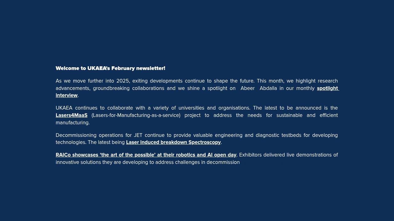 intro - UKAEA Newsletter Edition 16