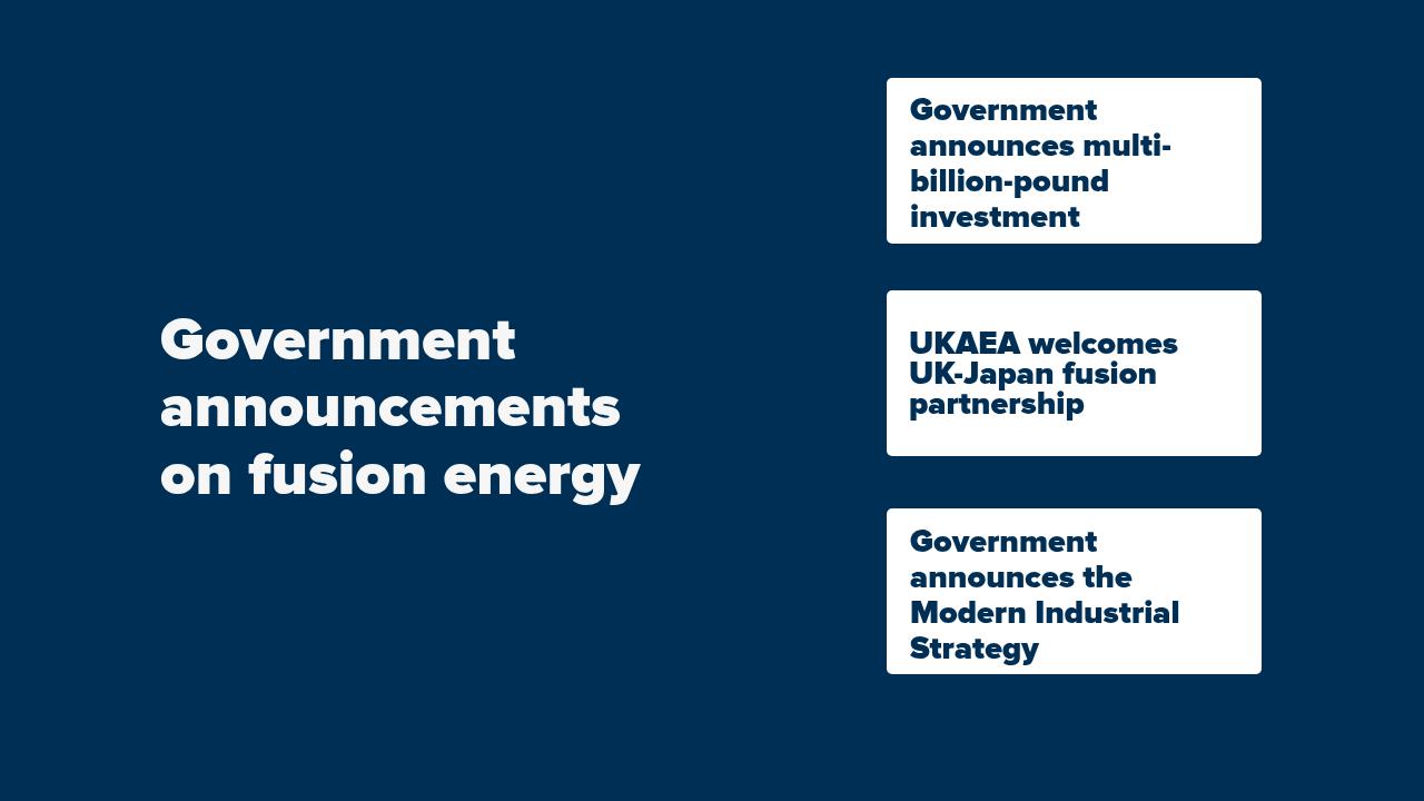Government announcements in fusion