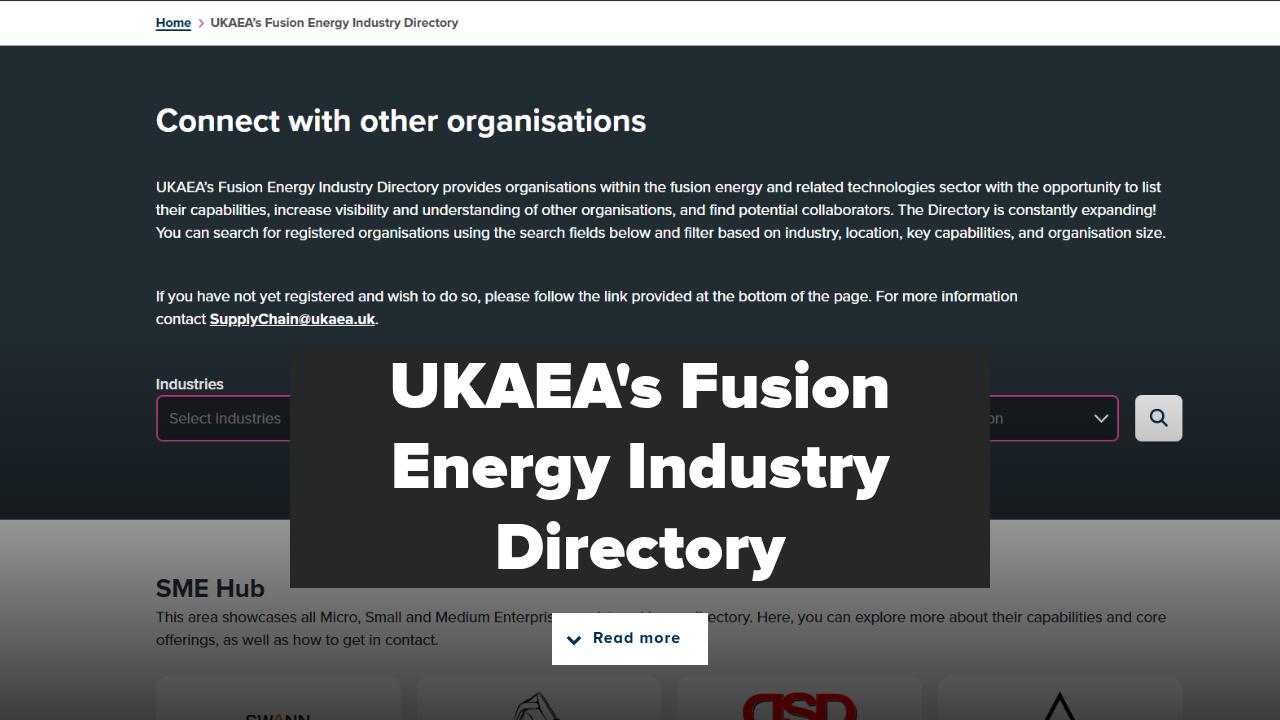UKAEA's Fusion Energy Industry Directory - Supply Chain Newsletter ...