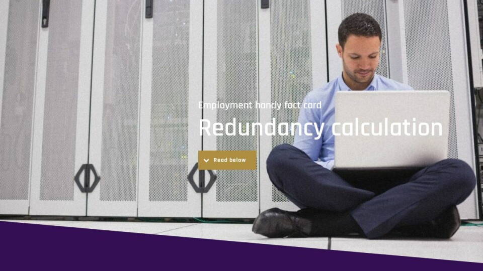 Redundancy calculation - Handy-fact-card
