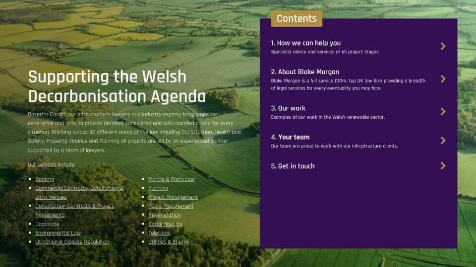 Contents Page - Welsh Renewable Energy