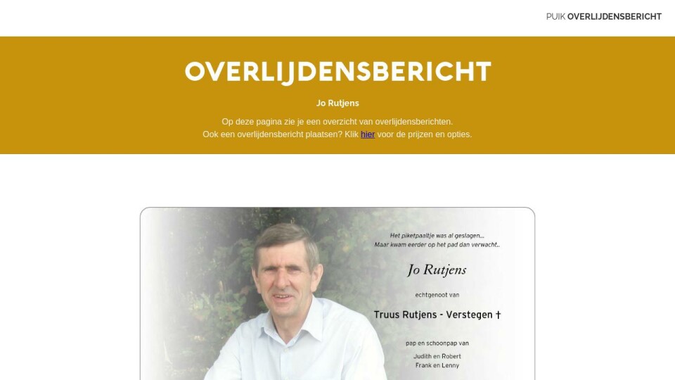 OVERLIJDENSBERICHT