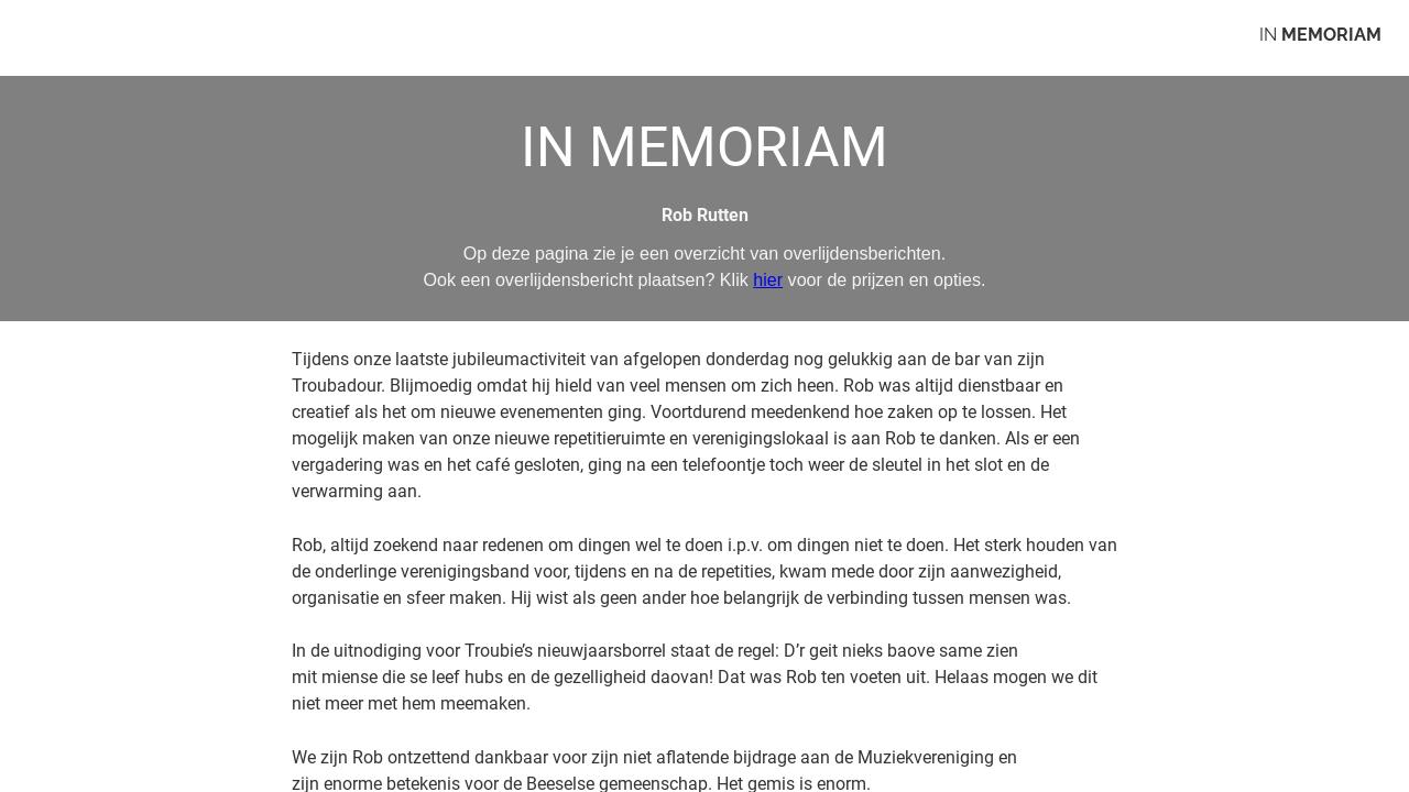 IN MEMORIAM ROB RUTTEN - Puik 2452