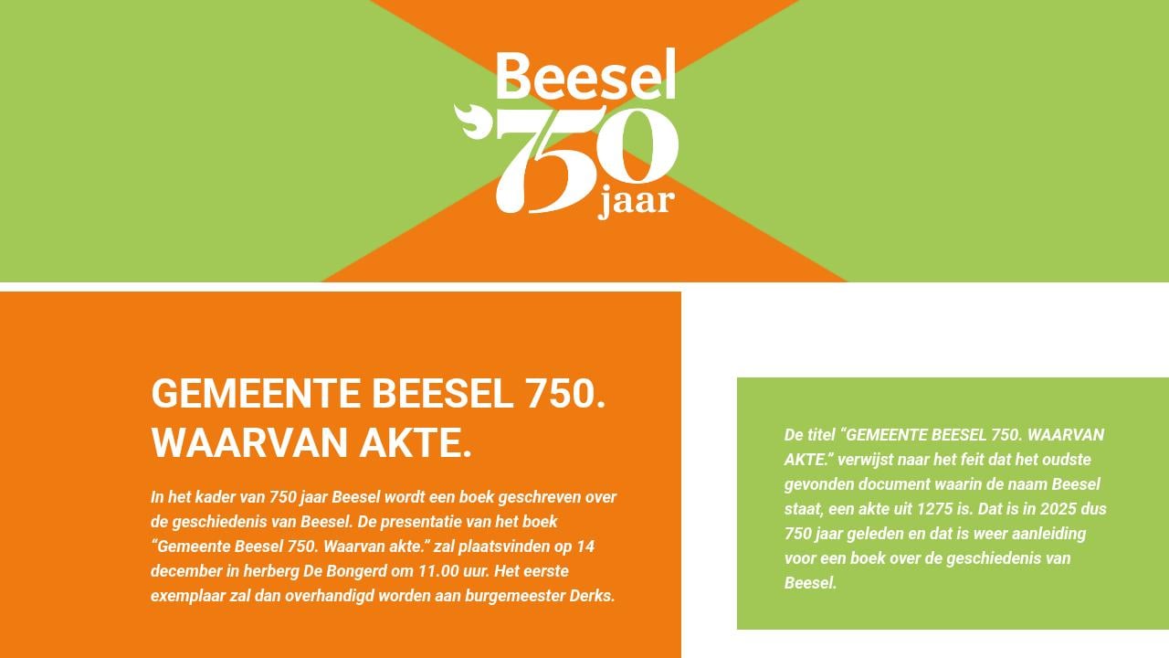 GEMEENTE BEESEL 750 WAARVAN AKTE - Puik 2537