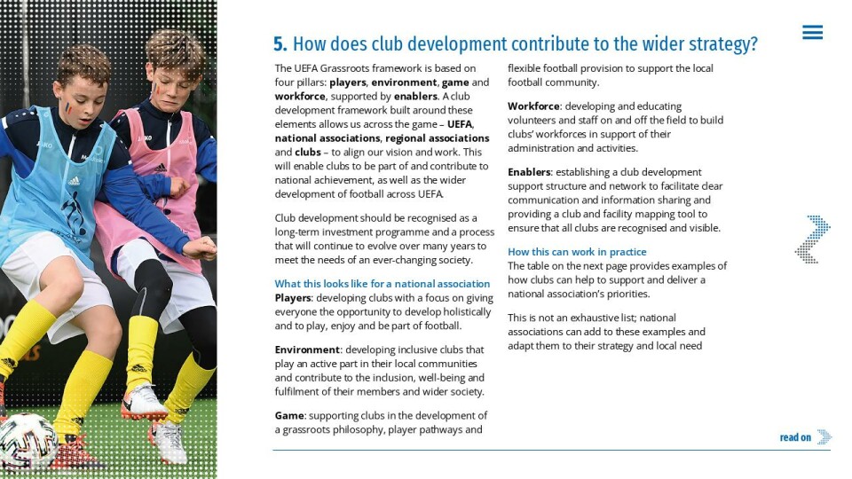 How does club development contribute to the wider strategy - UEFA