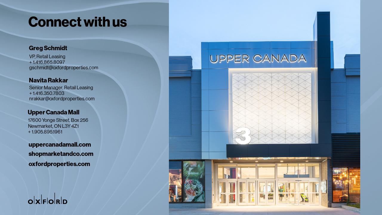 Connect With Us - Upper Canada Mall