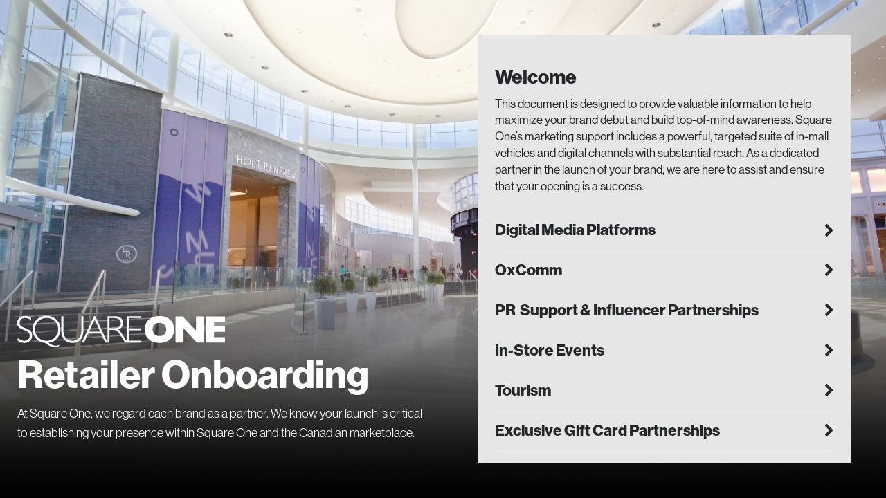 Welcome to Square One - SQ1 Marketing Onboarding