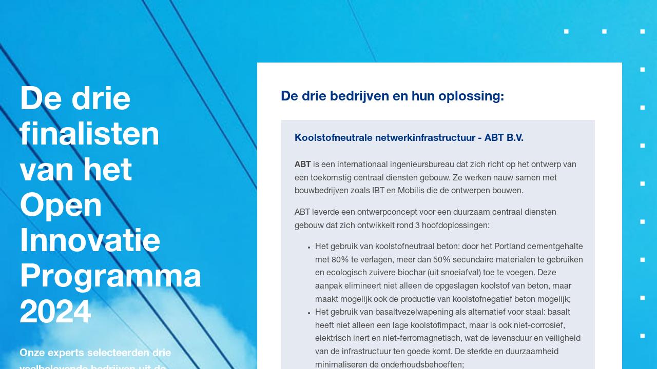 Drie finalisten - Open Innovation Programme 2024 NL