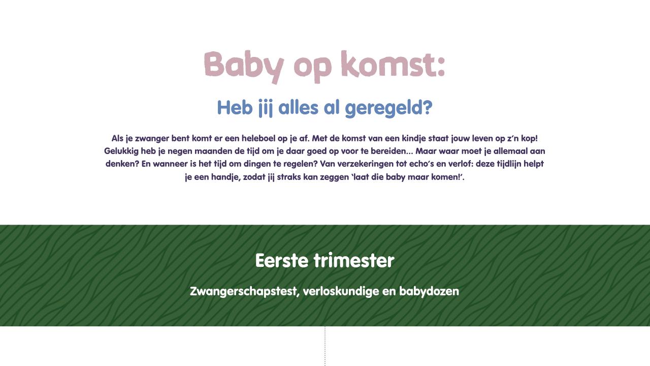 Tijdlijn - Magazine zwangerschap